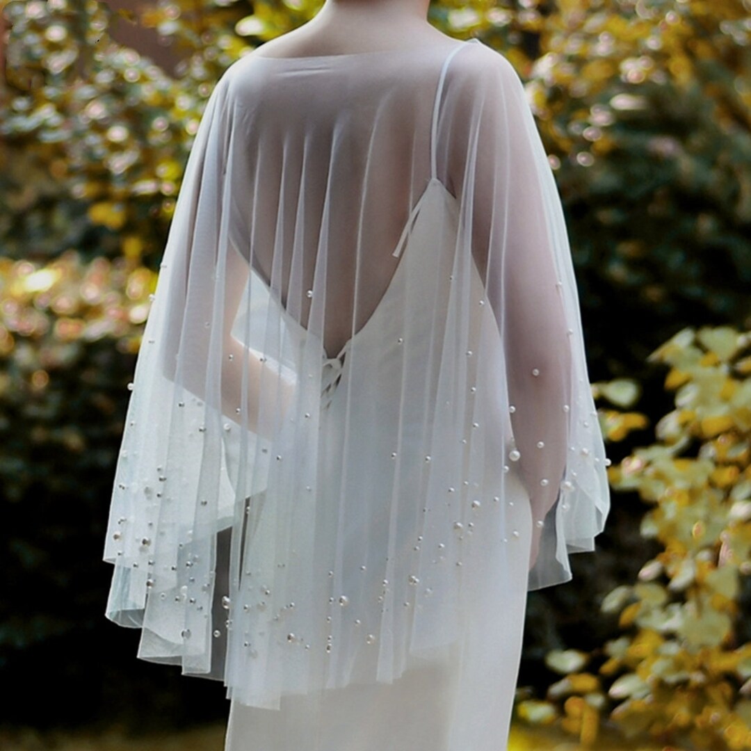Pearl Bridal Capewedding Dress Capepearl Bridal Gown - Etsy
