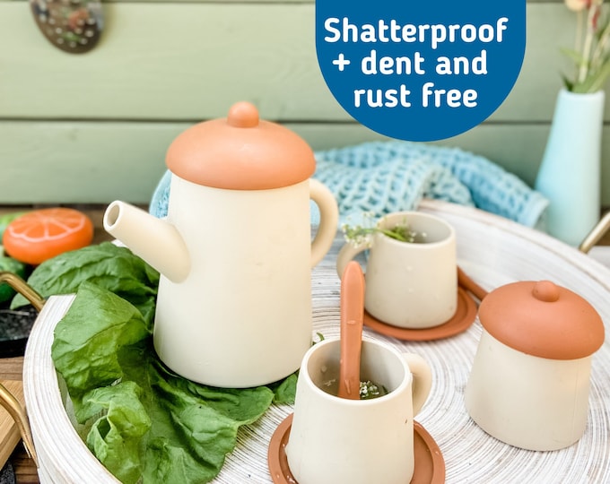 Mud Kitchen Tea Set - Silicone Tea Set - Pretend Play - Tea Party ...