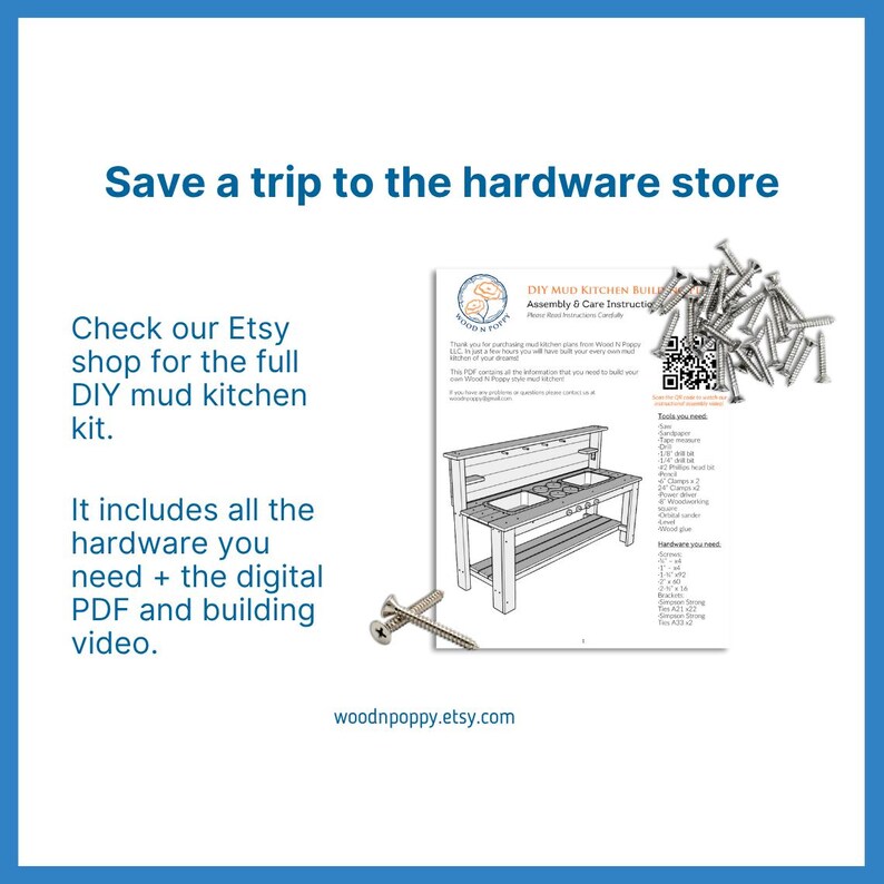Mud Kitchen Building Plans (digital PDF) – Easy DIY Outdoor Play ...