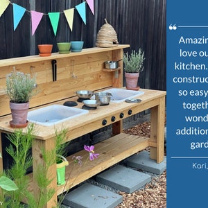 Montessori Wooden Toddlers Mud Table - Handmade Wood Mud Kitchen ...