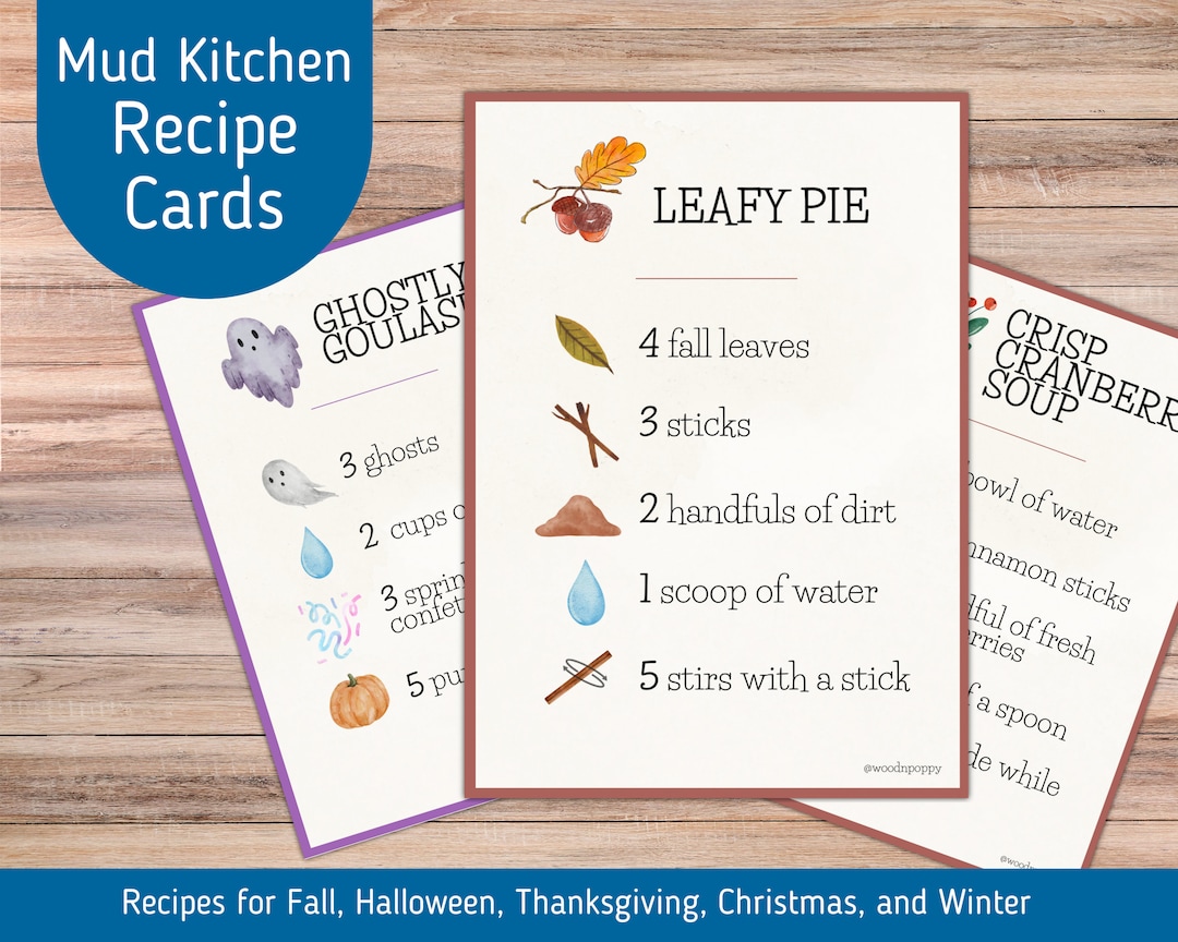 Printable Recipe Cards for Sensory Play Holiday Themed - Etsy