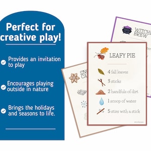 Printable Recipe Cards for Sensory Play - Holiday Themed Outdoor Play ...