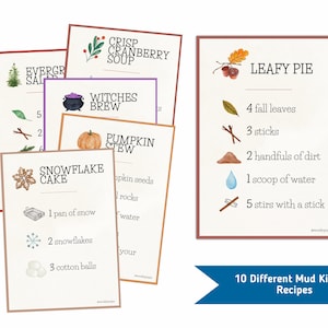 Printable Recipe Cards for Sensory Play - Holiday Themed Outdoor Play ...