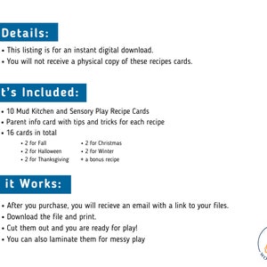Printable Recipe Cards for Sensory Play - Holiday Themed Outdoor Play ...
