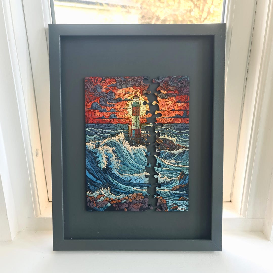 Framed Stormy Seas Jigsaw Puzzle Art by Alicia Grant (30cm X 40cm) - Etsy