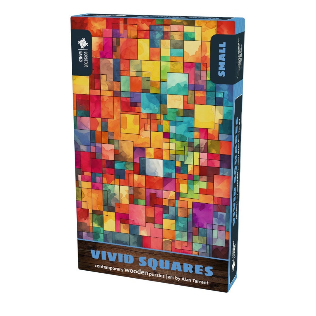 Vivid Squares Wooden Jigsaw Puzzle for Adults | Premium Wood Jigsaw ...