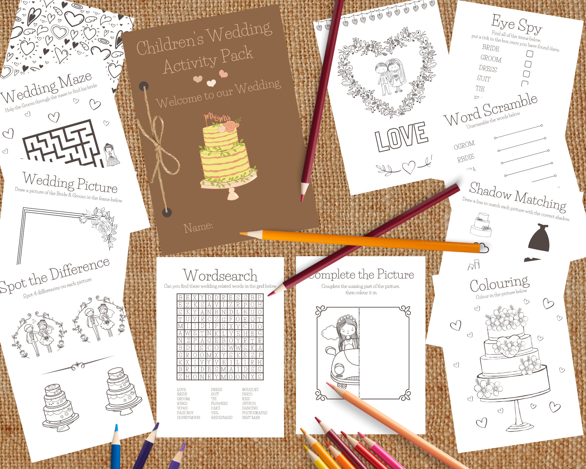 Children’s Wedding Activity Pack - Wedding Ideas - Digital Download ...