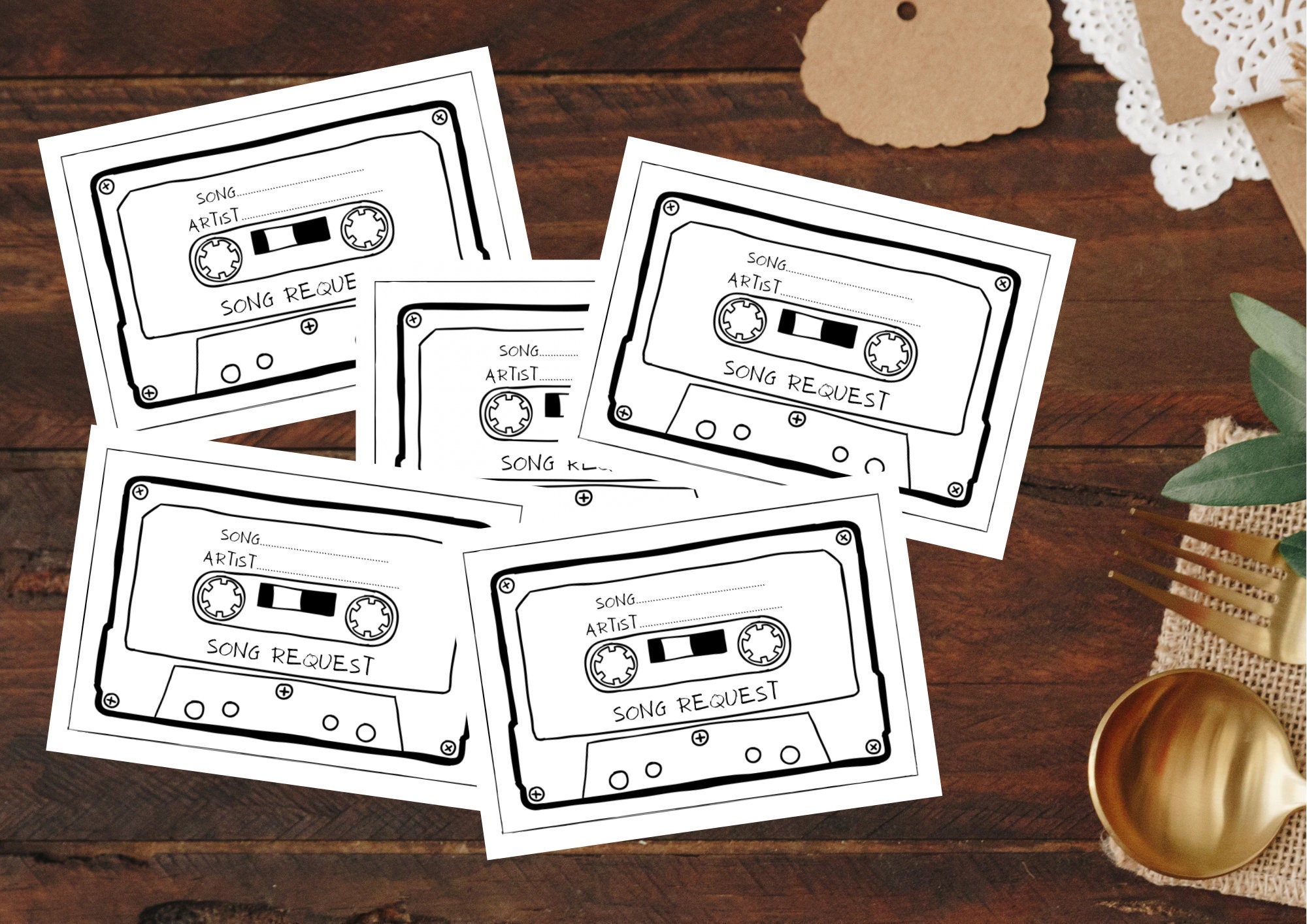 Song Request Cards - Printable A4 Sheet - Wedding Reception/ Birthday ...