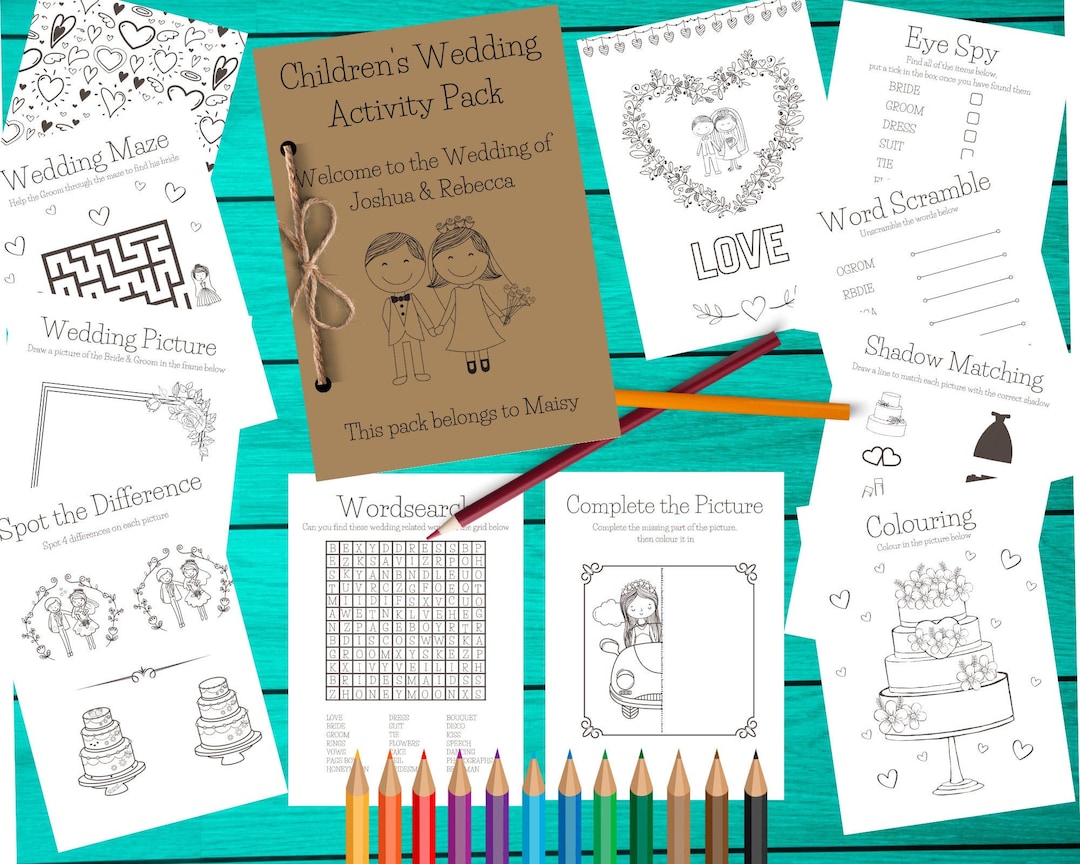 Personalised Children’s Wedding Activity Pack - Wedding Ideas - Digital ...