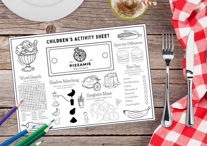 Childcare Role Play Restaurant Children’s Activity Mat - Fully ...