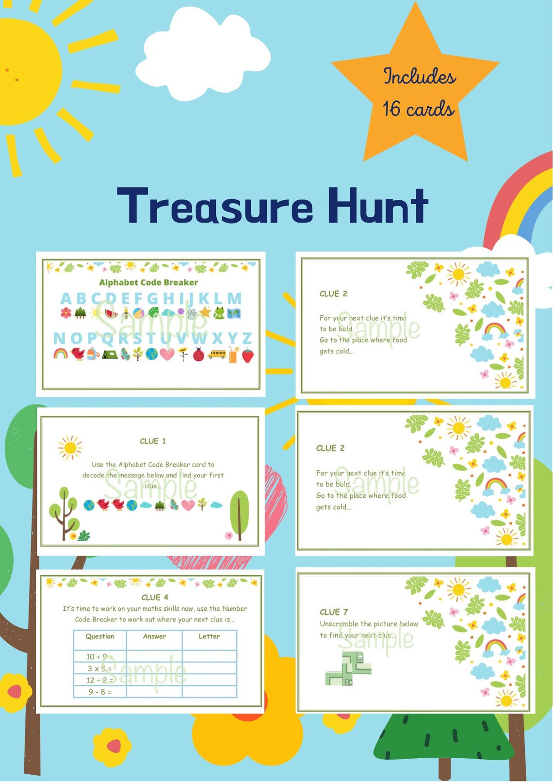 Gorgeous Colourful Treasure Hunt /code Breaker Activity for - Etsy