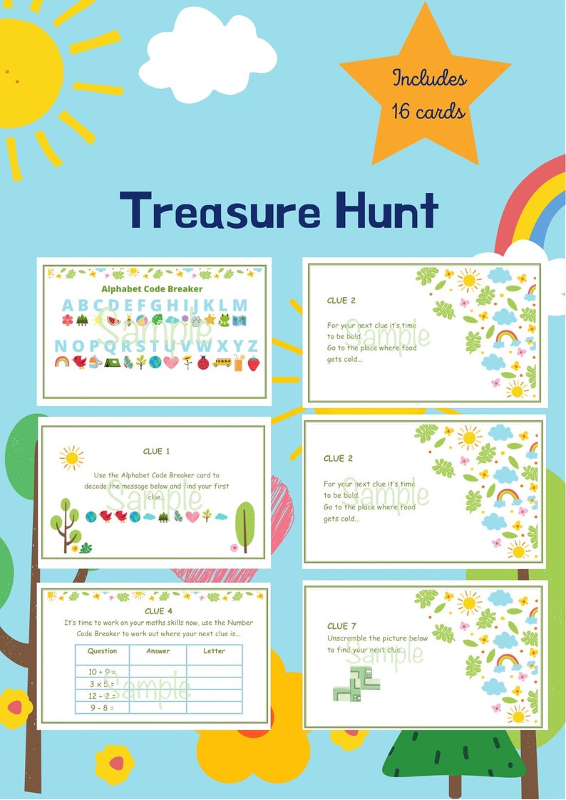 Gorgeous Colourful Treasure Hunt /code Breaker Activity for Children ...
