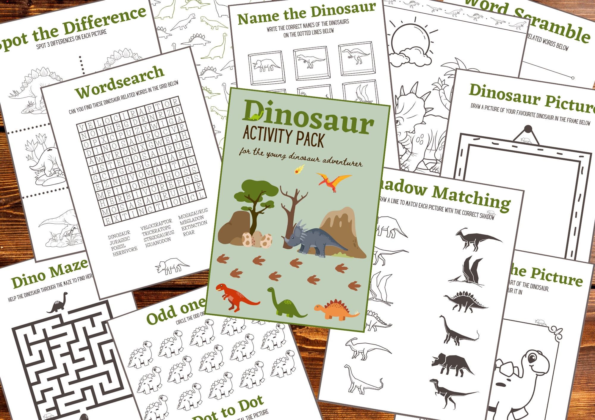 Dinosaur Themed Activity Pack Digital Download 12 Pages - Etsy