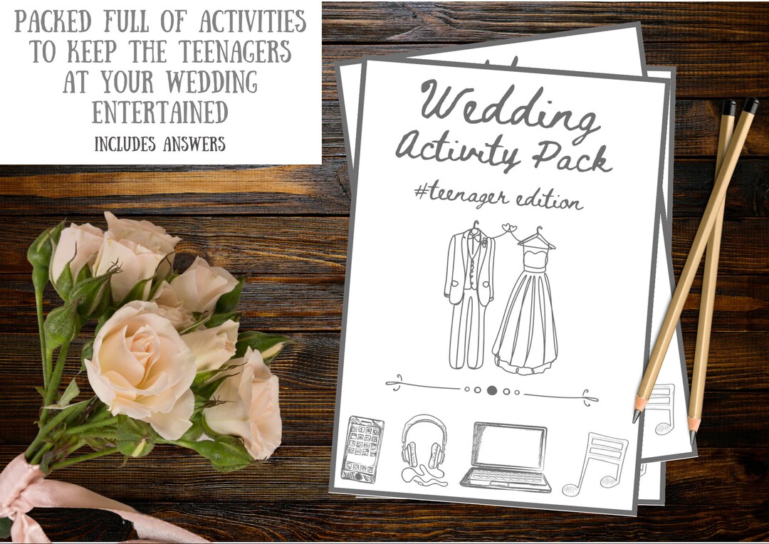 Teenager Wedding Activity Pack - Wedding Ideas - Digital Download ...