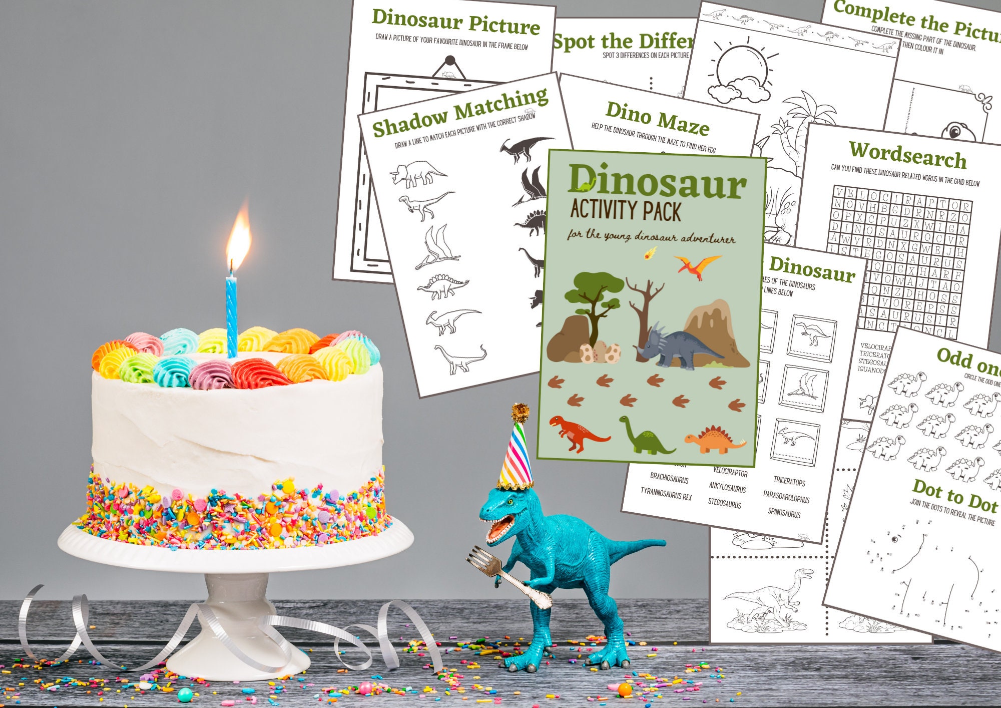 Dinosaur Themed Activity Pack Digital Download 12 Pages - Etsy