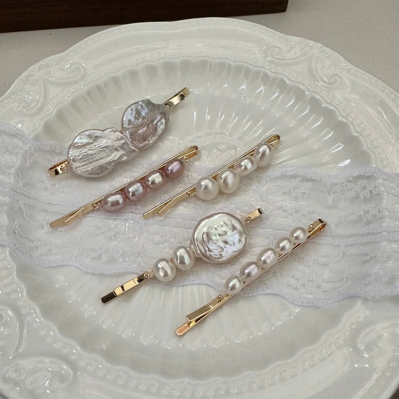Pearl Barrette - Etsy