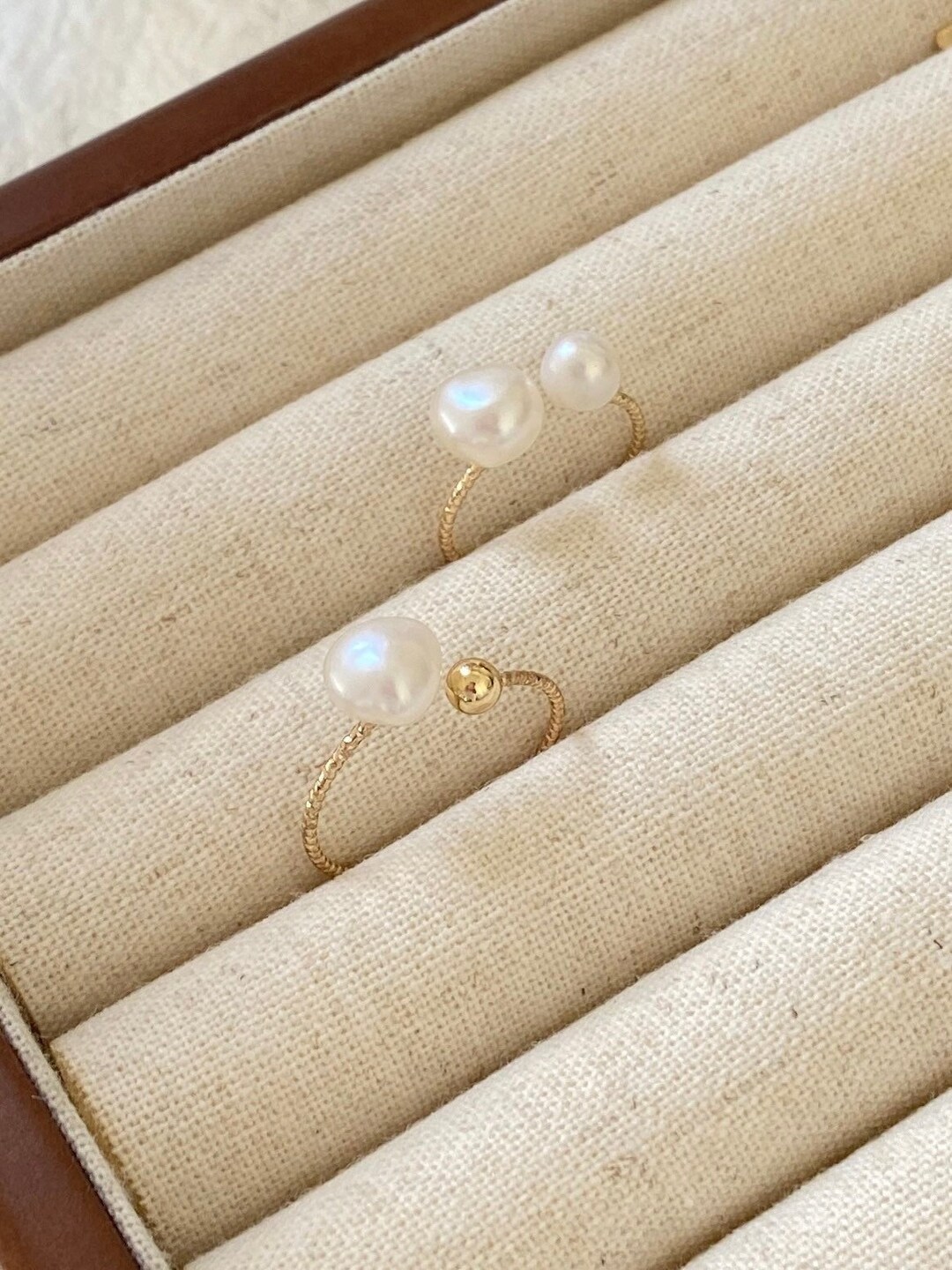 Double Pearl Ring, Adjustable Pearl Ring, Statement Ring, Wedding ...