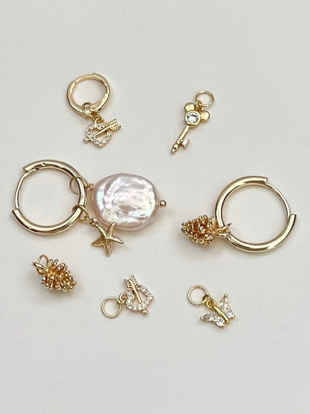 Earrings/necklace Dainty Charms, Mix and Match Charms Jewelry, Build ...