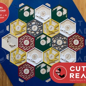 Settlers of Catan 3-4 Player Board PLUS Building Cost Cards SVG | Laser ...