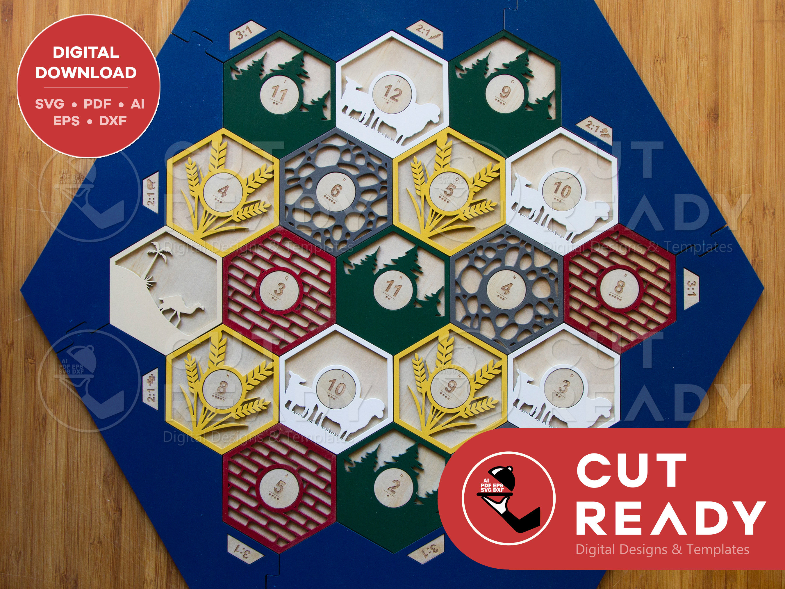 Settlers of Catan 3-4 Player Board PLUS Building Cost Cards SVG | Laser ...