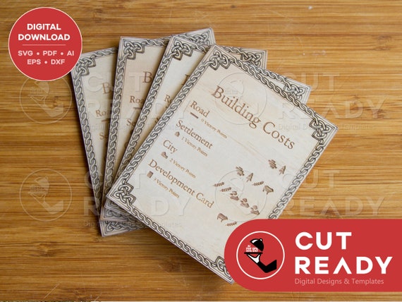 Settlers of Catan Building Cost Cards SVG Settlers of Catan - Etsy