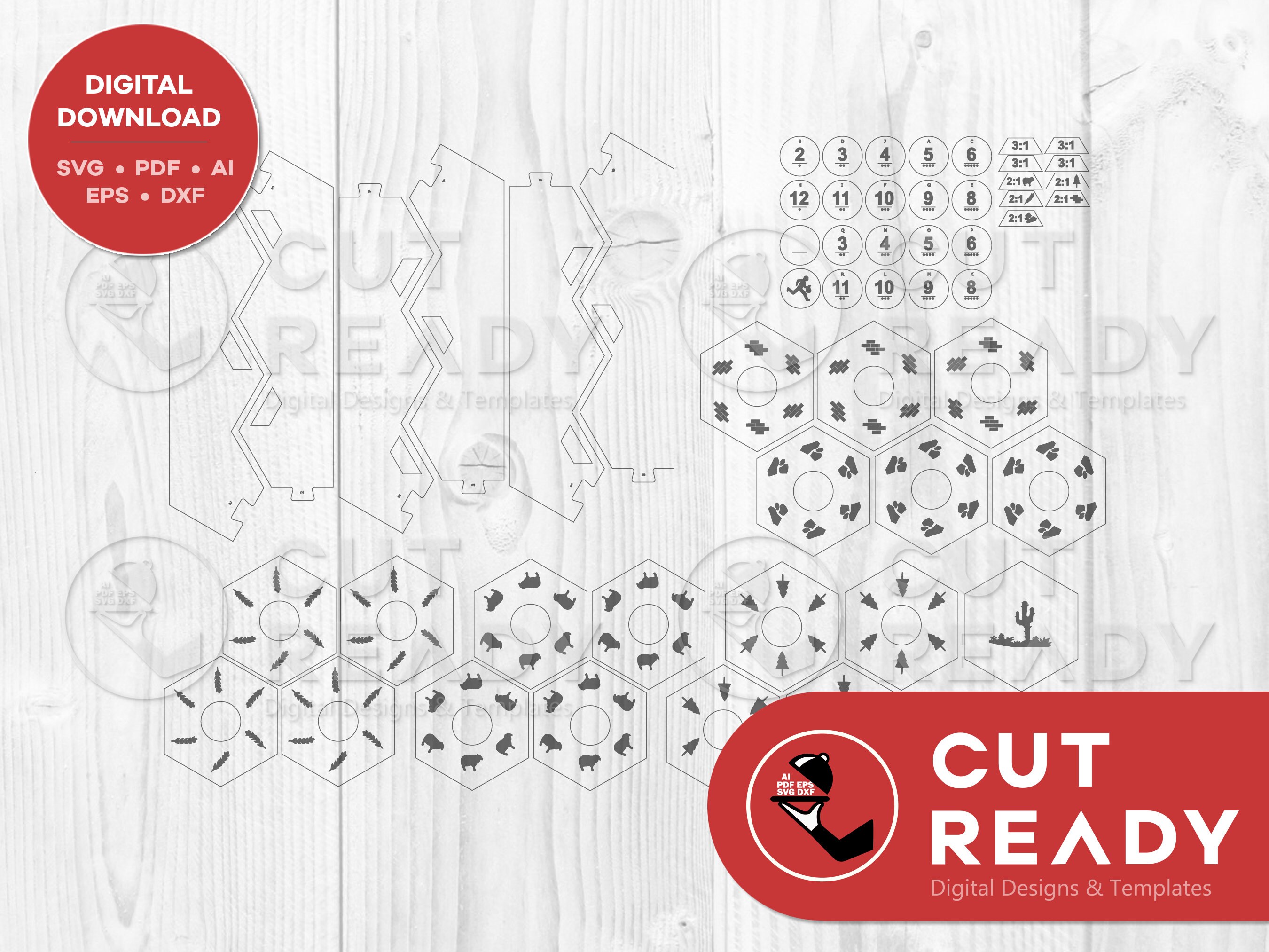 Settlers of Catan 3-4 Player Board SVG Minimalist Catan SVG Laser Cut ...
