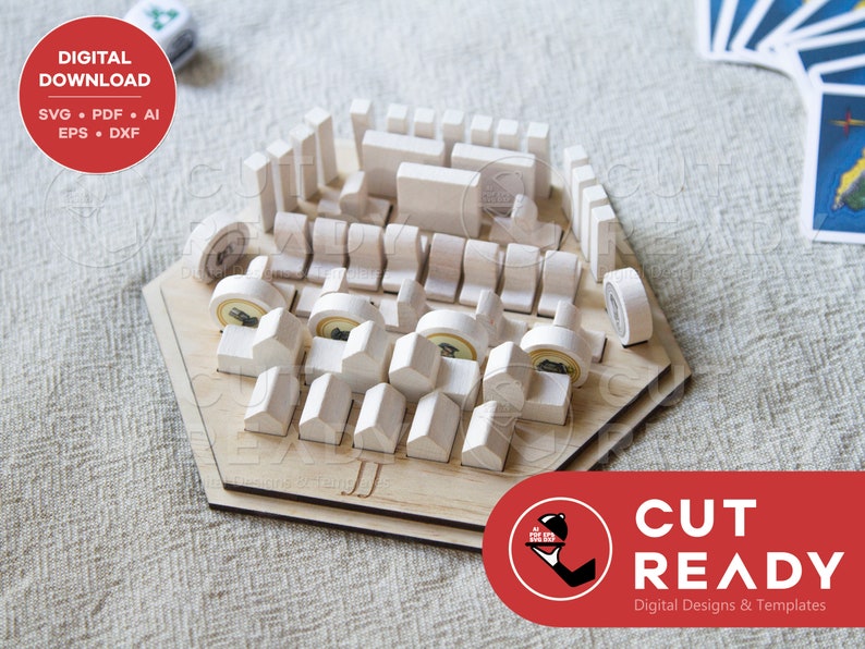 Settlers of Catan Combined Game Piece Holder SVG Cities and Knights ...