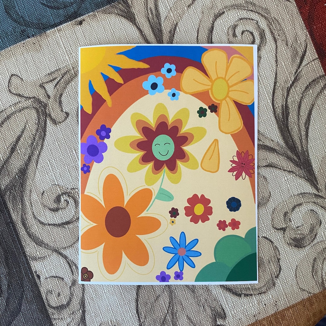 Retro Flower Sticker | Retro Sticker - Etsy
