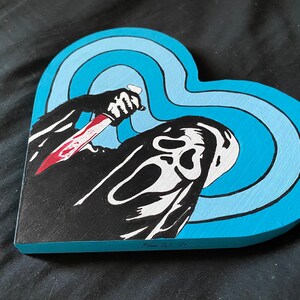 Ghostface Scream Painting Hand Painted Wooden Heart Horror Painting - Etsy