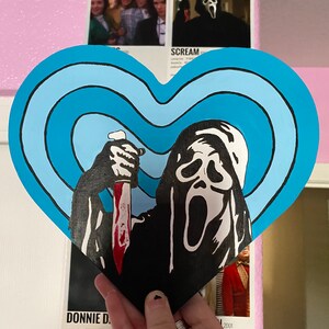 Ghostface Scream Painting Hand Painted Wooden Heart Horror Painting - Etsy