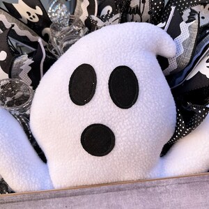 Spooky Halloween Ghost Deco Mesh Ribbon Door Hanger Wreath - Etsy