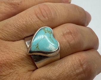 Turquoise Heart Ring | Etsy