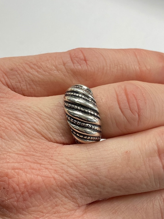 Sterling Silver Twist Ring - Gem