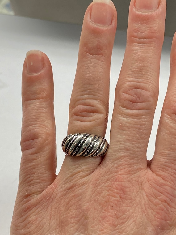 Sterling Silver Twist Ring - Gem