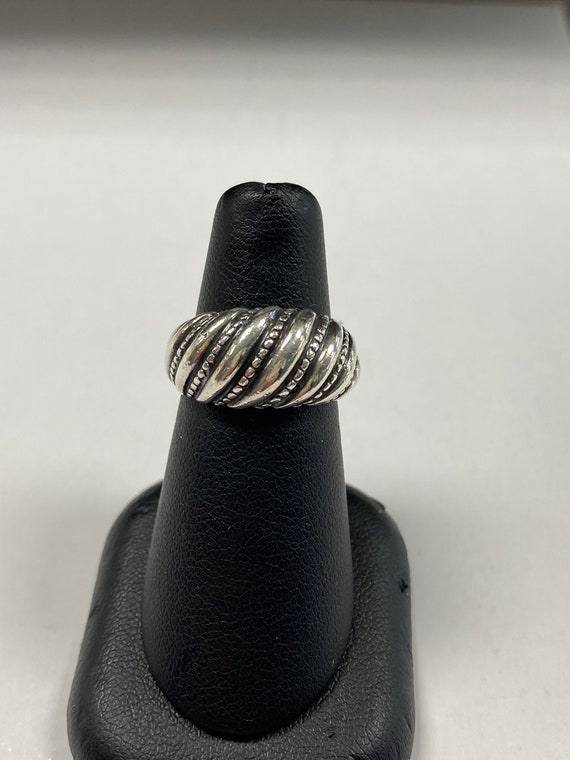 Sterling Silver Twist Ring - Gem