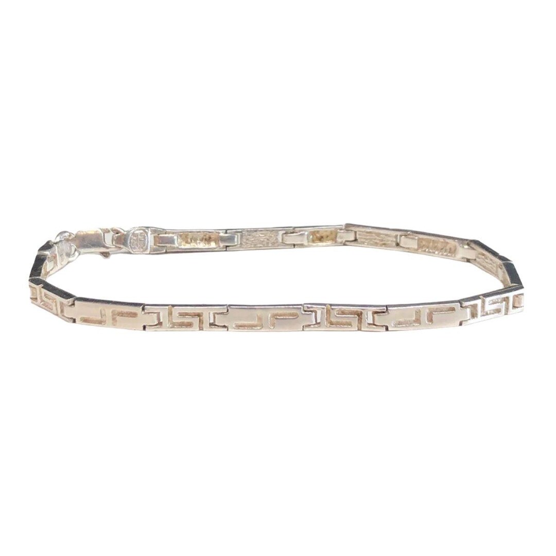 Silver Greek Key Bracelet - Etsy