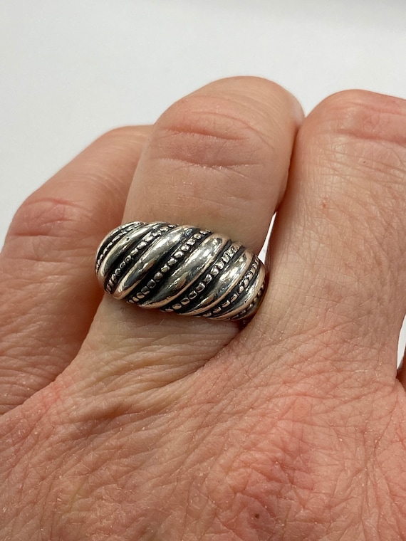 Sterling Silver Twist Ring - Gem