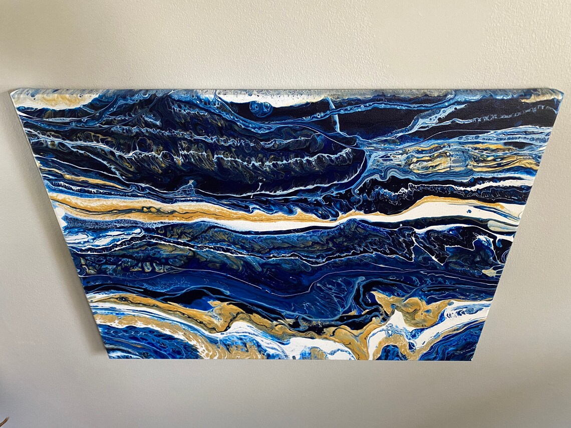 Geode no. 1 Acrylic Pour Painting Abstract Canvas Wall Art - Etsy