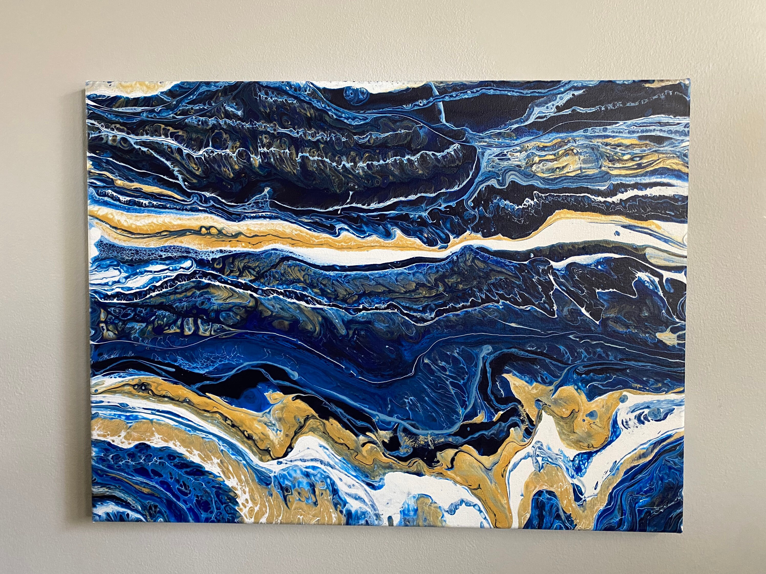 Geode no. 1 Acrylic Pour Painting Abstract Canvas Wall Art - Etsy