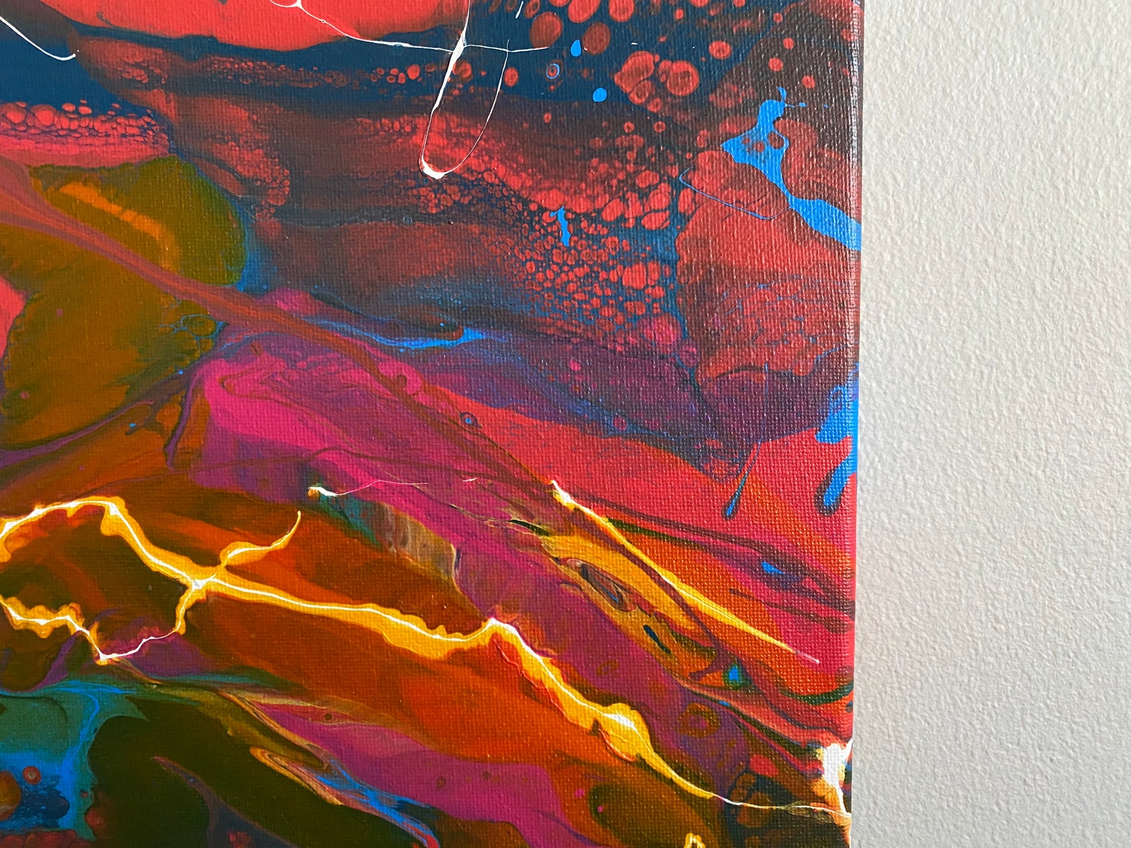 Sunset Lightning no. 1 Acrylic Pour Painting Abstract Canvas Wall Art ...