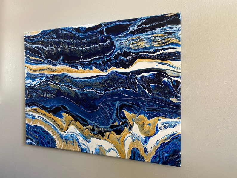 Geode no. 1 Acrylic Pour Painting Abstract Canvas Wall Art - Etsy