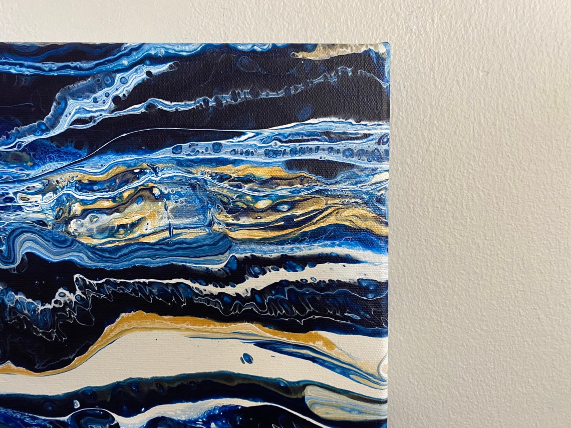 Geode no. 1 Acrylic Pour Painting Abstract Canvas Wall Art - Etsy