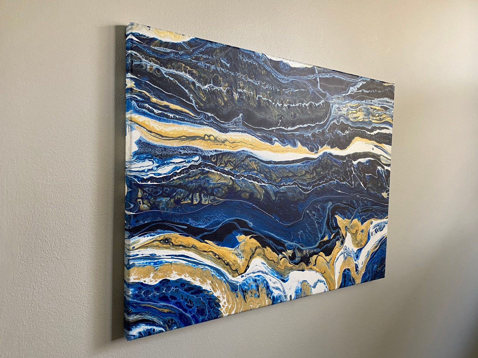 Geode no. 1 Acrylic Pour Painting Abstract Canvas Wall Art - Etsy