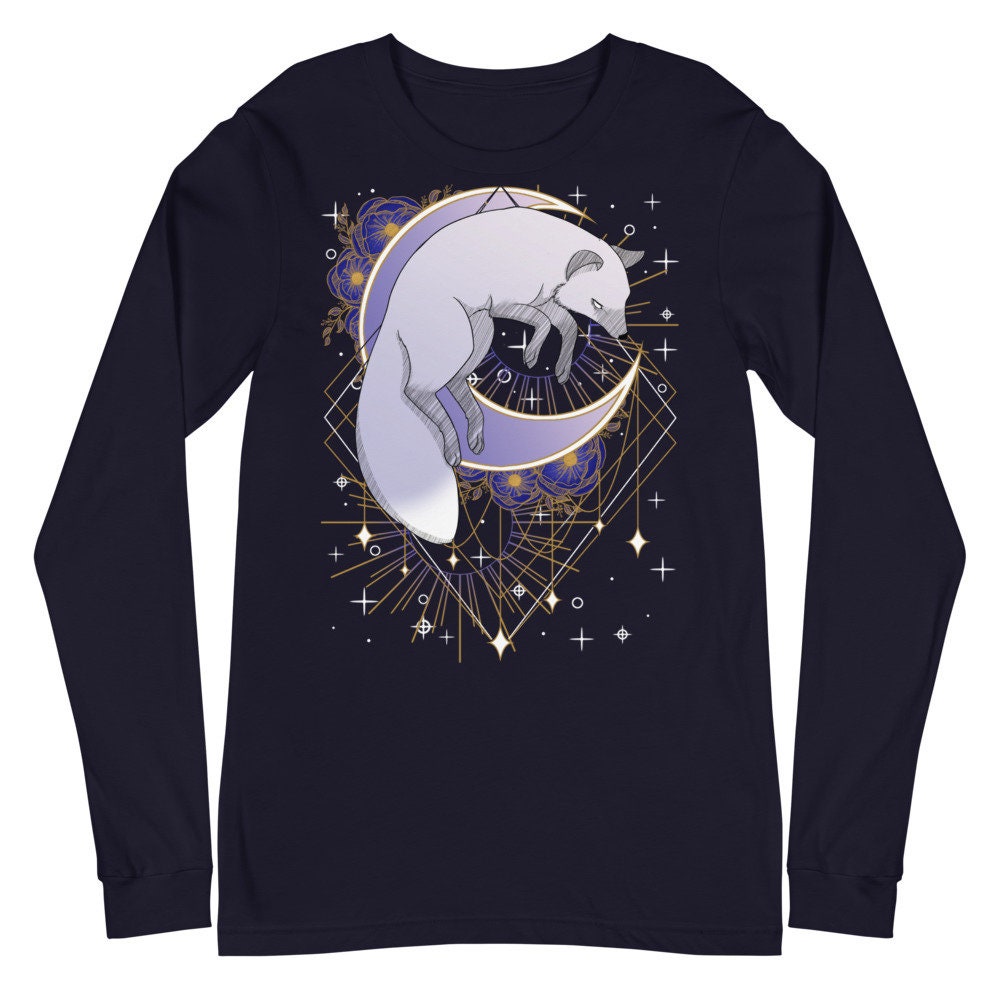 Arctic Fox Shirt Witchy Fox Top Aesthetic Fox Unisex Long Sleeve Tee - Etsy