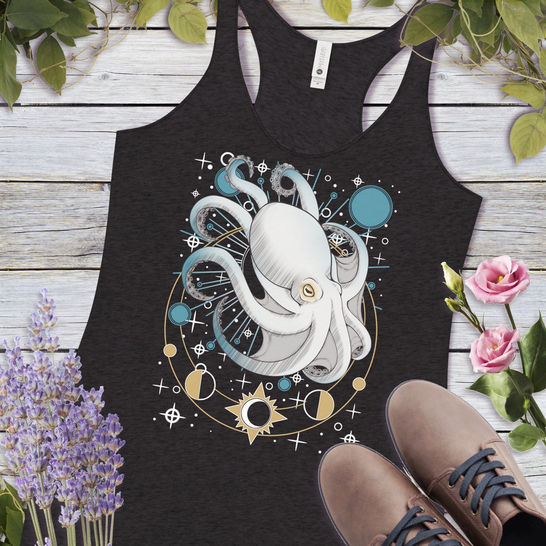 Octopus Tank Top | Boho Celestial Nautical Witchy Yoga Top | Women's ...