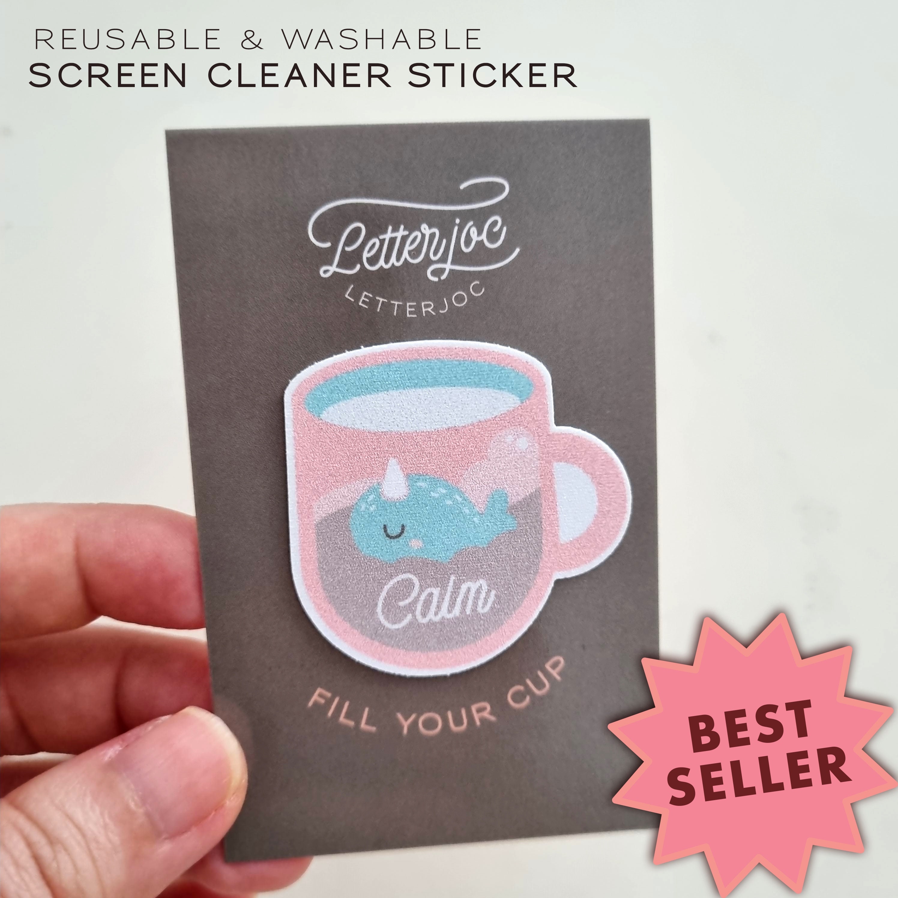 Bestseller Microfiber Phone Screen Cleaner Sticker reusable & Washable ...