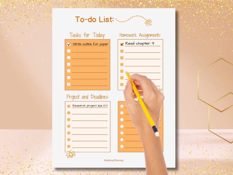 Academic to Do List, Printable PDF Assignment Tracker for School ...