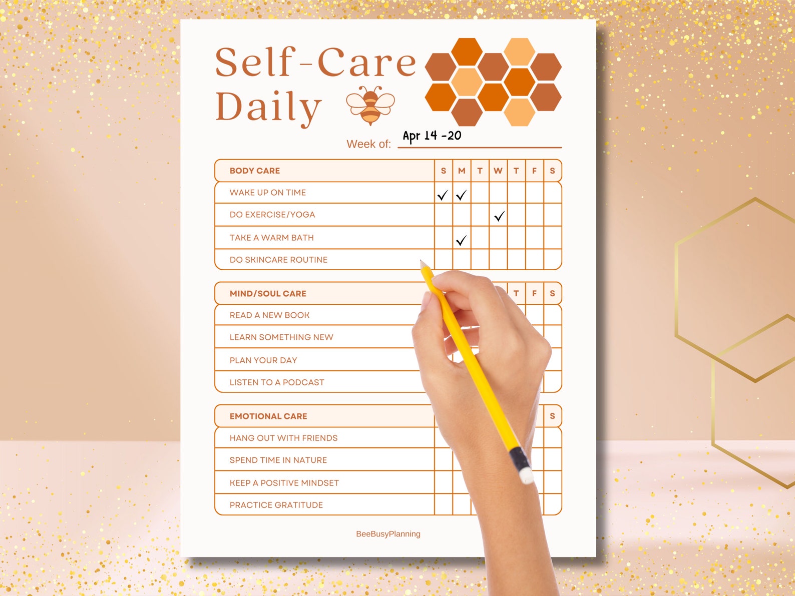 Printable Daily Self Care Tracker, Self-care Checklist, Self-care PDF ...