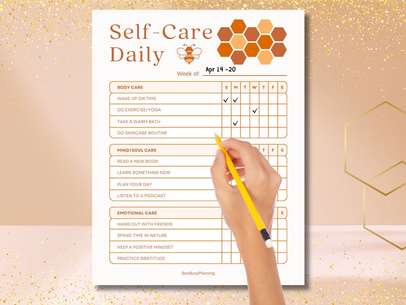 Printable Daily Self Care Tracker, Self-care Checklist, Self-care PDF ...