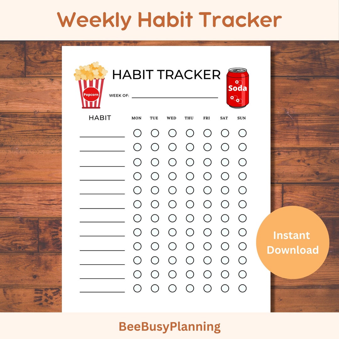 Everyday Habit Tracker, Weekly Habit Tracker Printable, Habit Planner ...